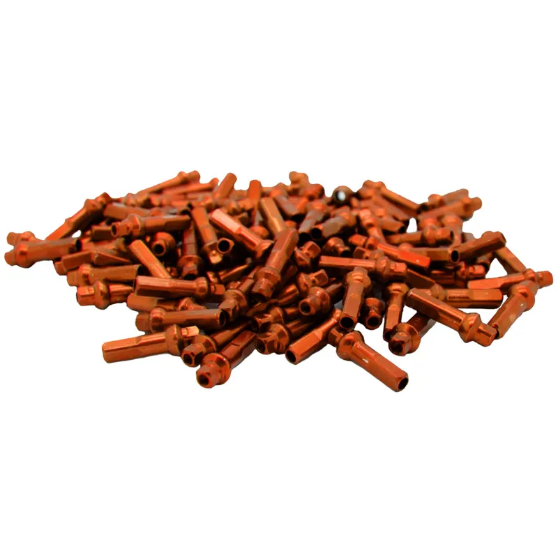 Sapim Double Square Aluminium Nipples in Orange